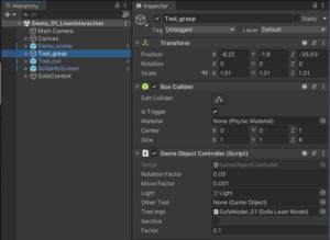 SofaUnity - Feature - Interactions - InfinyTech3D
